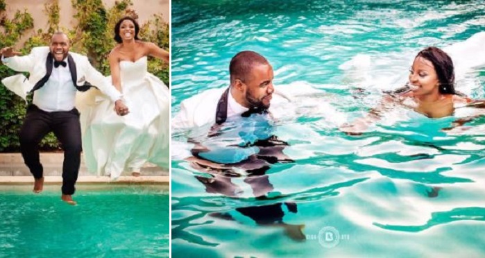 Checkout These Unique Photos Of A Couple Who Jumped Into Swimming Pool ...