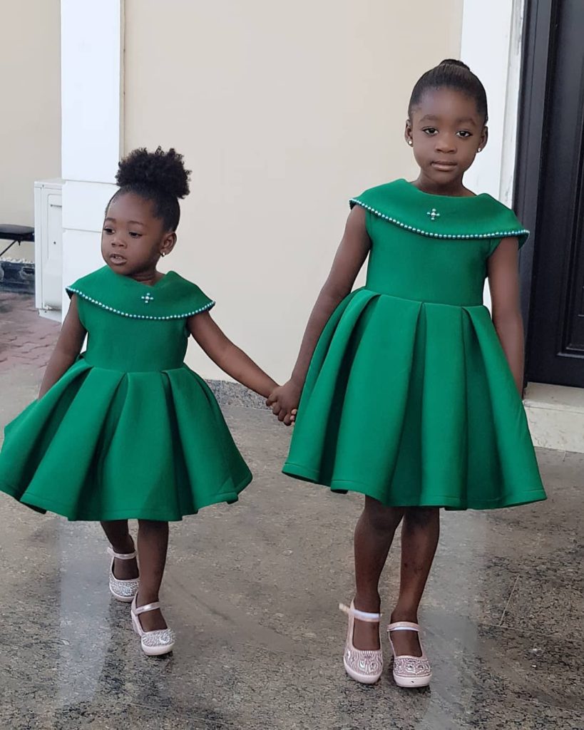 Goals!! Mercy Johnson’s daughters stun in Green (Photos) - YabaLeftOnline