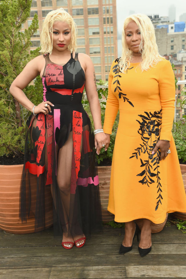 Nicki Minaj & mother, Carol twinning for Oscar De La Renta Show at NYFW ...