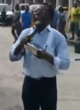 Billionaire owner of Coscharis group, Cosmas Maduka seen preaching in ...