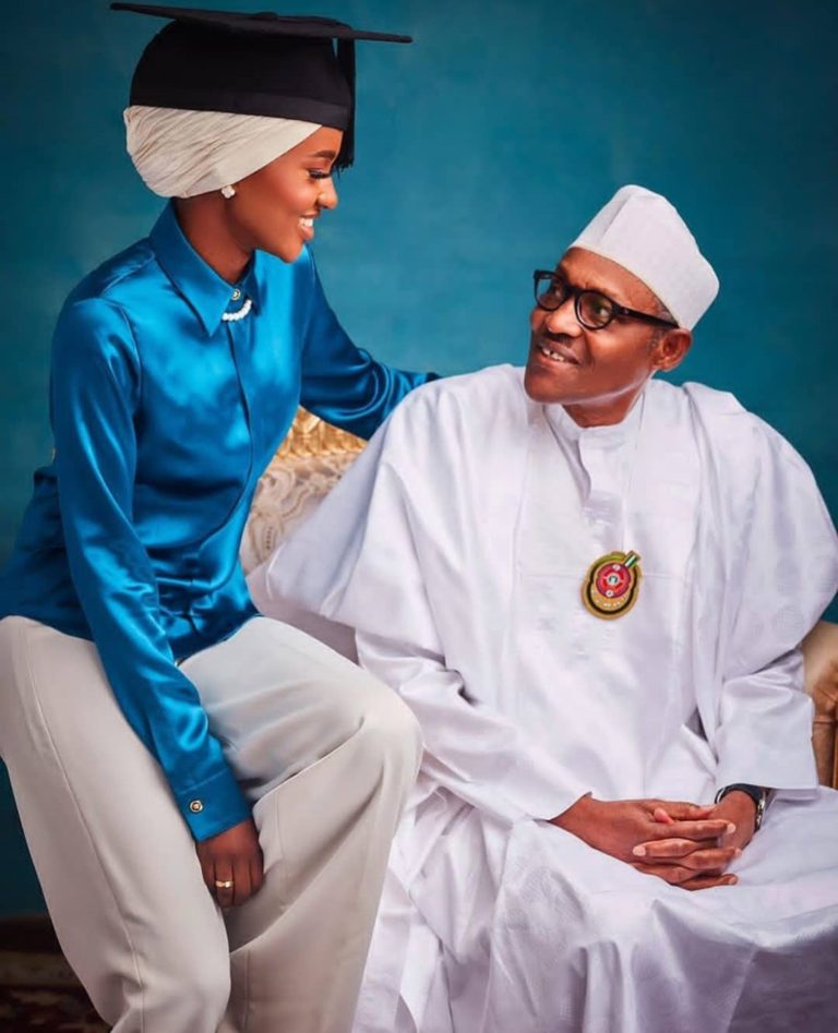 Lovely photos of President Buhari with his children, Hanan and Yusuf