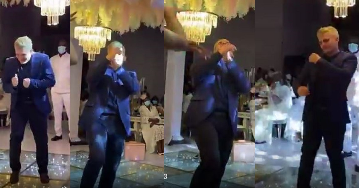 White man wows party guests with his "gbese" dance moves at a Nigerian ...