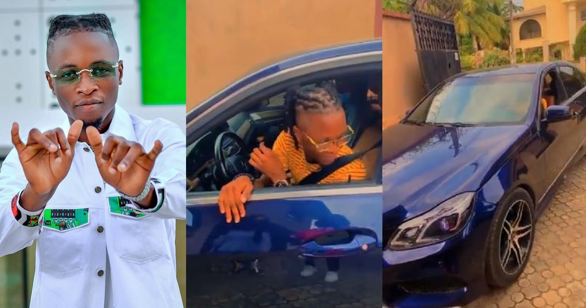 Laycon finally learns how to drive, shows off skills with his Benz (Video)