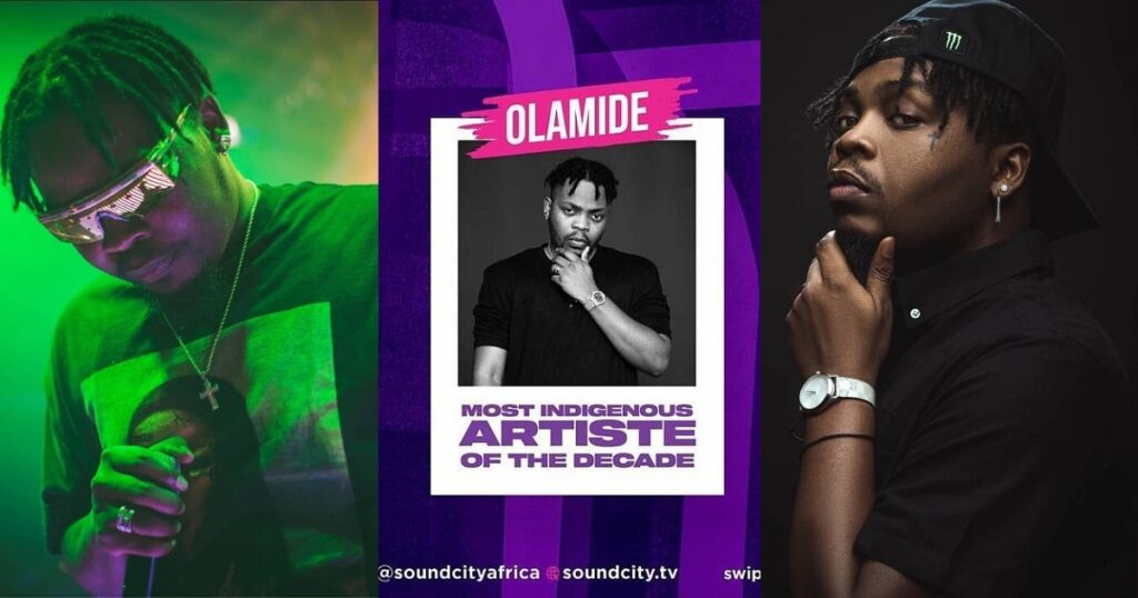 Singer, Olamide crowned most indigenous artiste of the decade