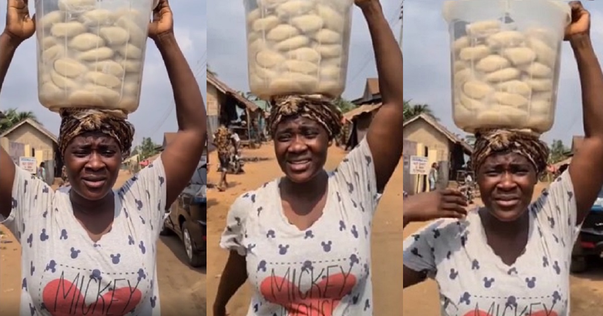 Mercy Johnson prays for mothers as she hawks fufu on movie set (Video ...