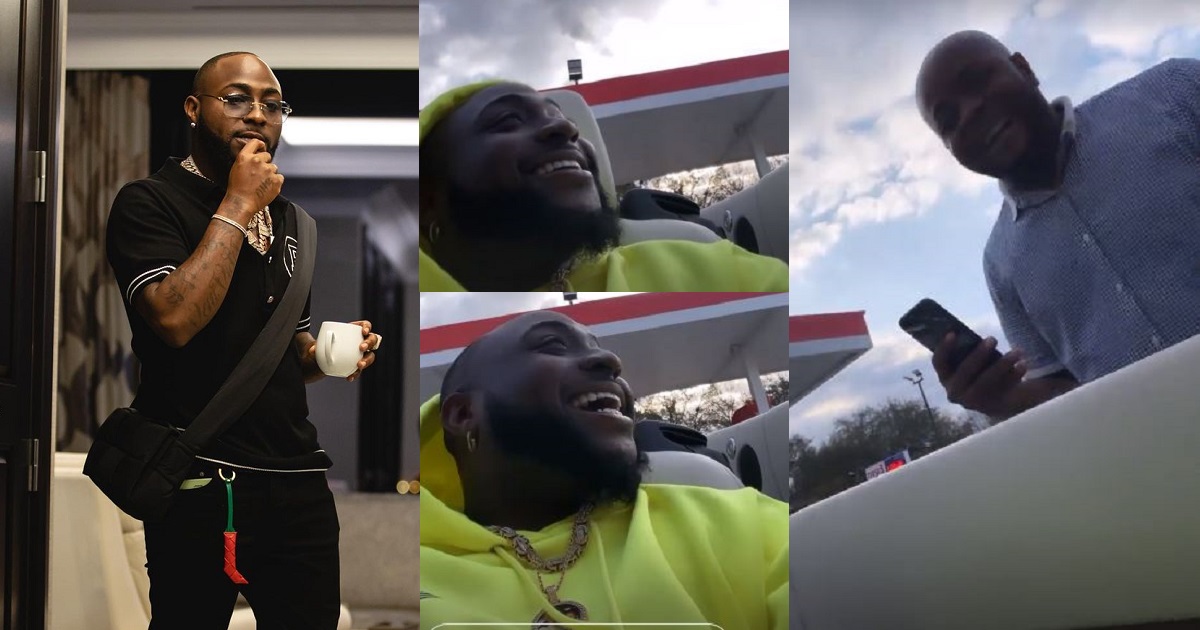 Moment Davido denied himself after being recognized by a fan (Video)