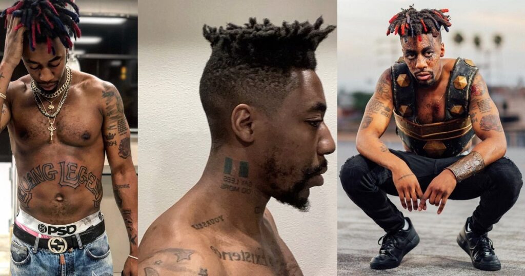 Canadian-Nigerian Rapper, Dax, Tattoos Nigerian Flag on His Neck (Photo ...