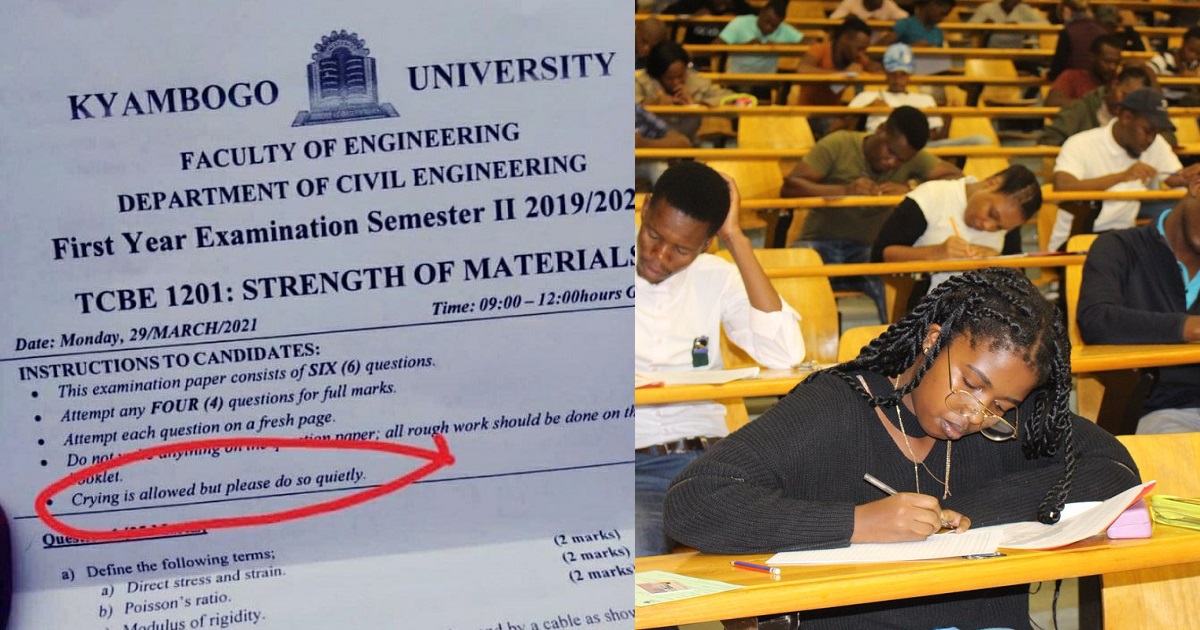 Lecturer gives students permission to cry during exam - YabaLeftOnline