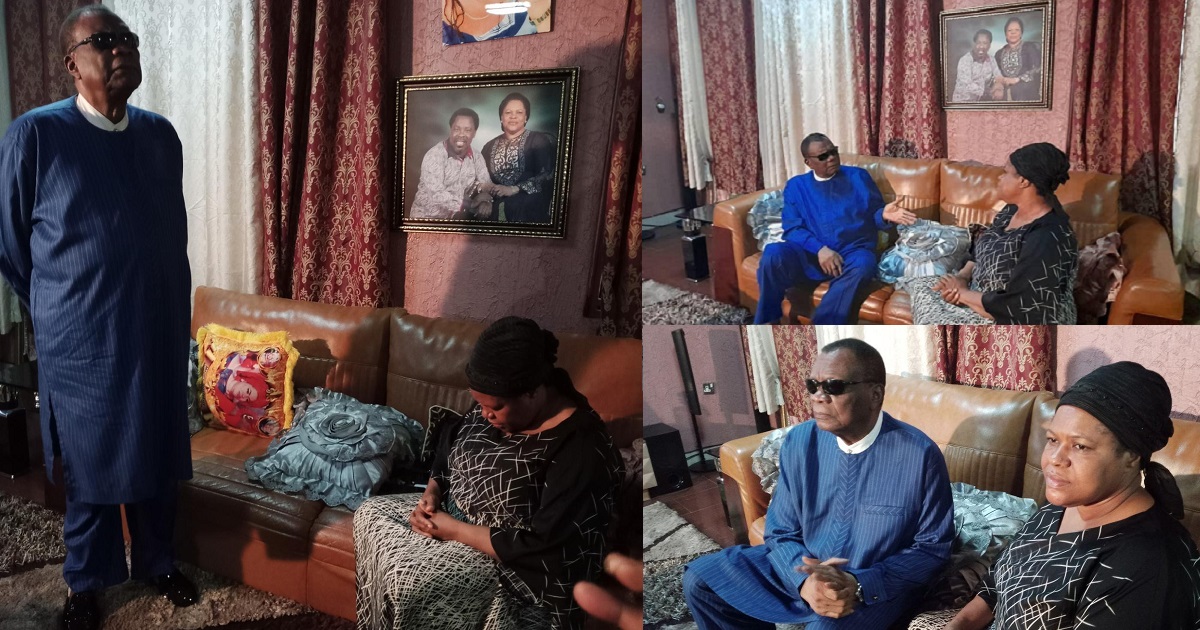 Prophet Abiara pays condolence visits to late T.B Joshua’s widow (photos)