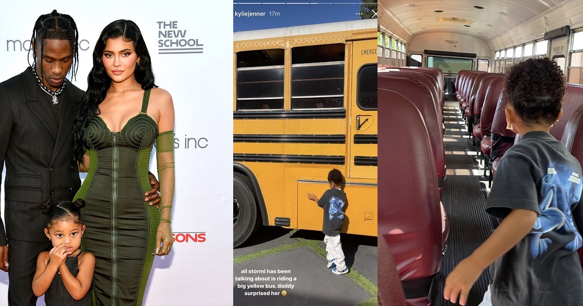 Rapper, Travis Scott Gifts Daughter Stormi, A Yellow School Bus ...
