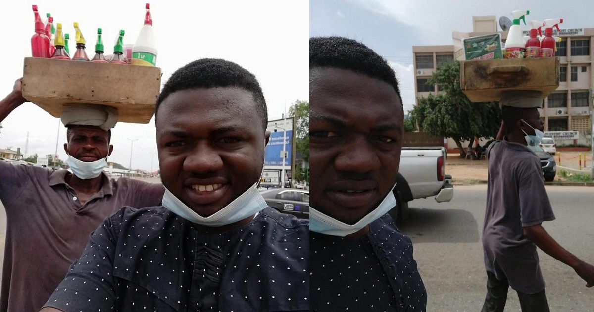 Man uses part of his salary to take hawker out for lunch