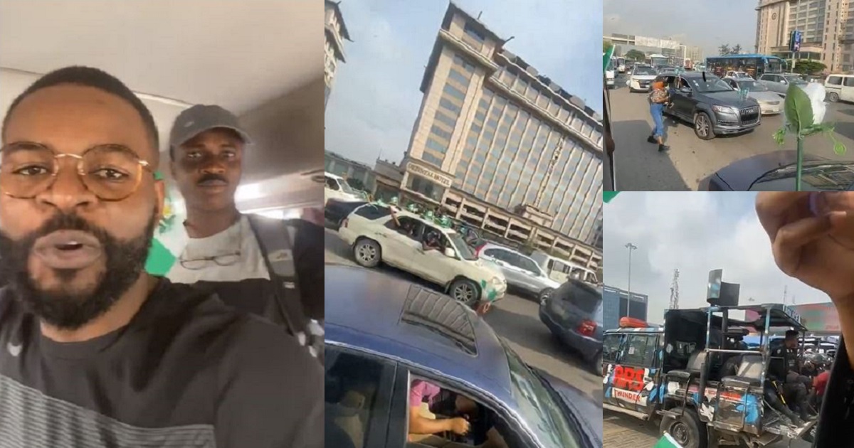 #EndSARSMemorial: Falz, Mr Macaroni join car procession at Lekki ...