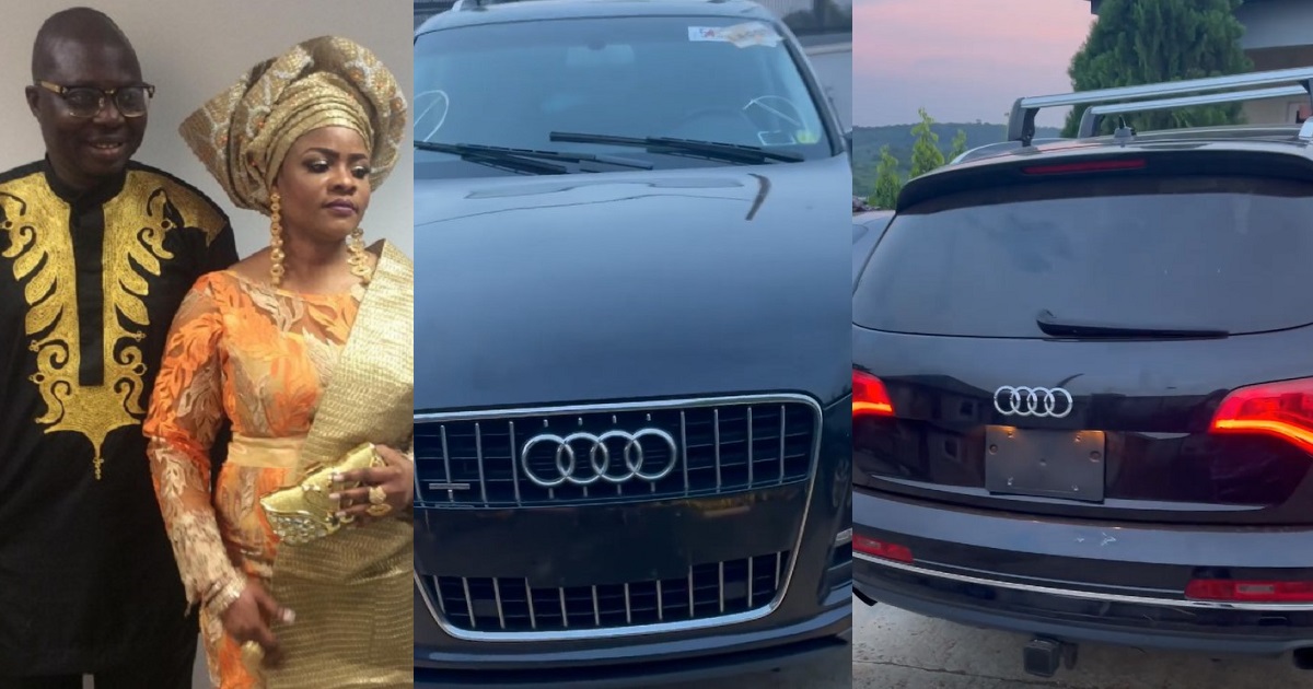 Nigerian comic actor, Mr Latin receives car gift from his wife, Ronke ...