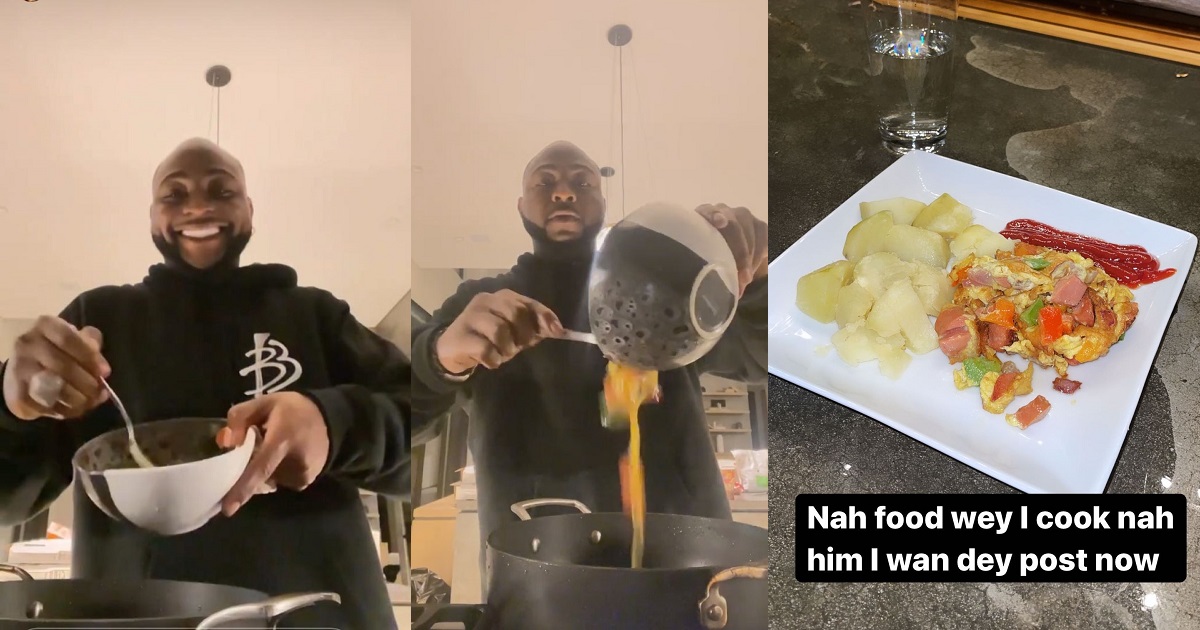 “Nah food wey I cook nah him I wan dey post now” – Davido says as he ...