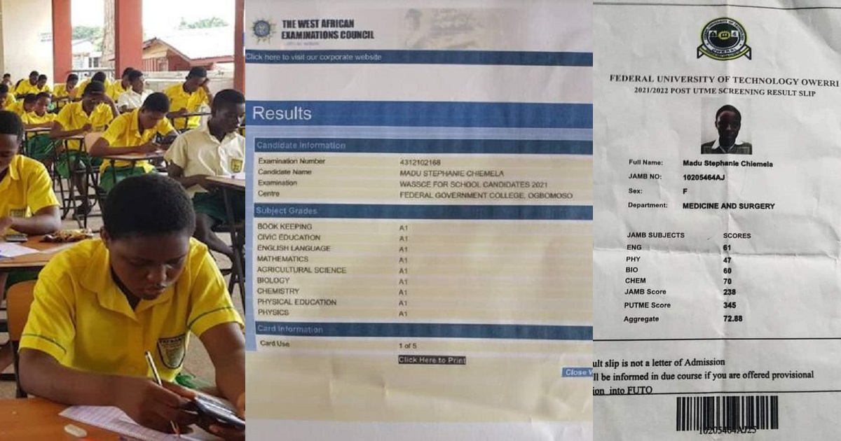 Young girl celebrated for getting straight As in her WASSCE exams