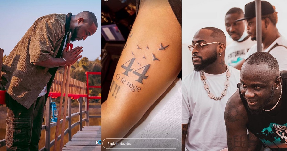 Davido honours late friend, Obama DMW, tattoos his name on his arm ...