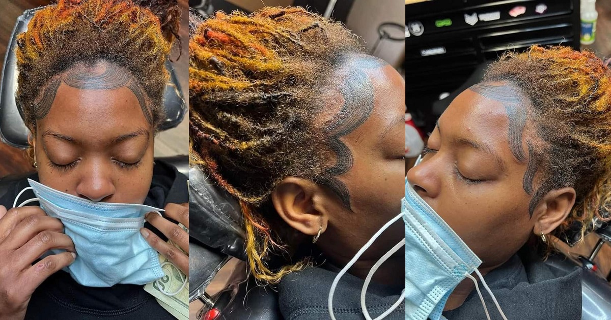 Woman trends after tattooing 'baby hair' to her forehead (photos)