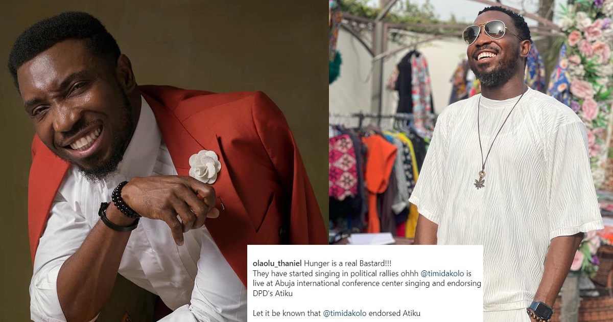 Singer, Timi Dakolo replies man who called him out for singing at a ...
