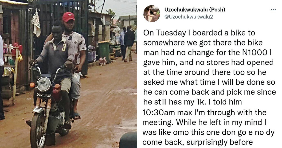 Nigerian man shares his experience with a sincere Okada rider in ...
