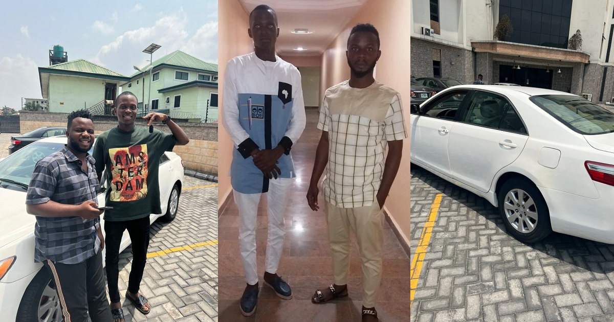 Comedian, Sabinus gifts his childhood friend a brand new car (video )