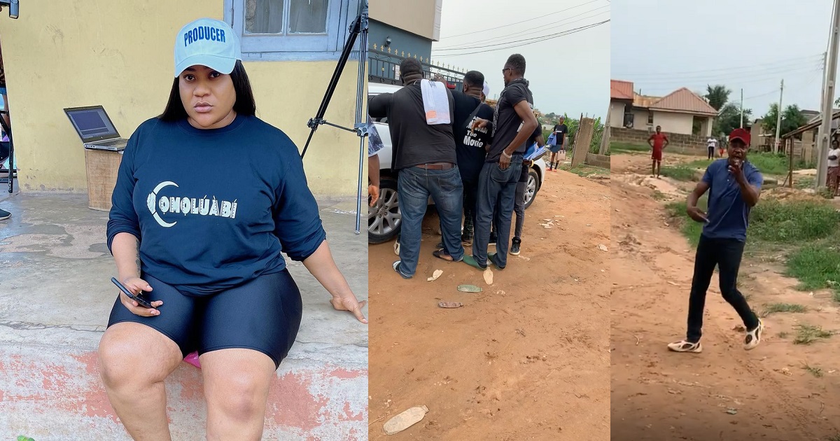 Nkechi Sunday Blessing beats up an "Agbero" who came to disrupt her ...
