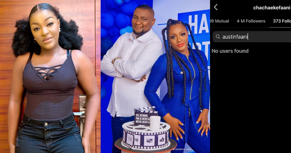Actress, Chacha Eke unfollows husband Austin Faani on Instagram, takes ...