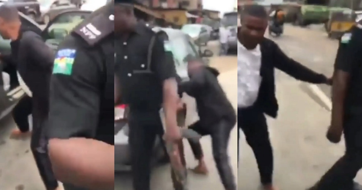 Moment motorist "arrests" policeman who tried to apprehend him for ...