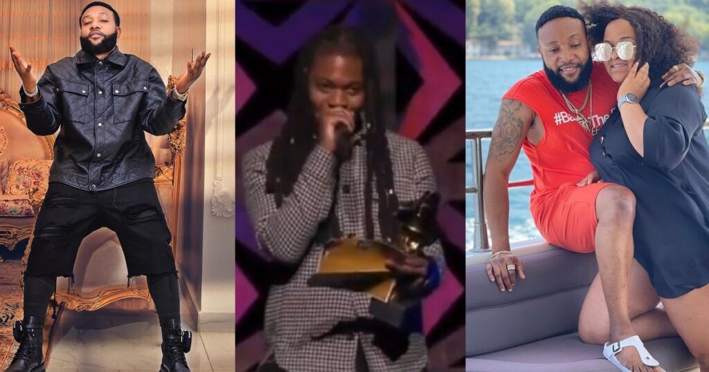 Headies: Moment Kcee dedicated his award to his 'wife and girlfriend' (Video) - YabaLeftOnline