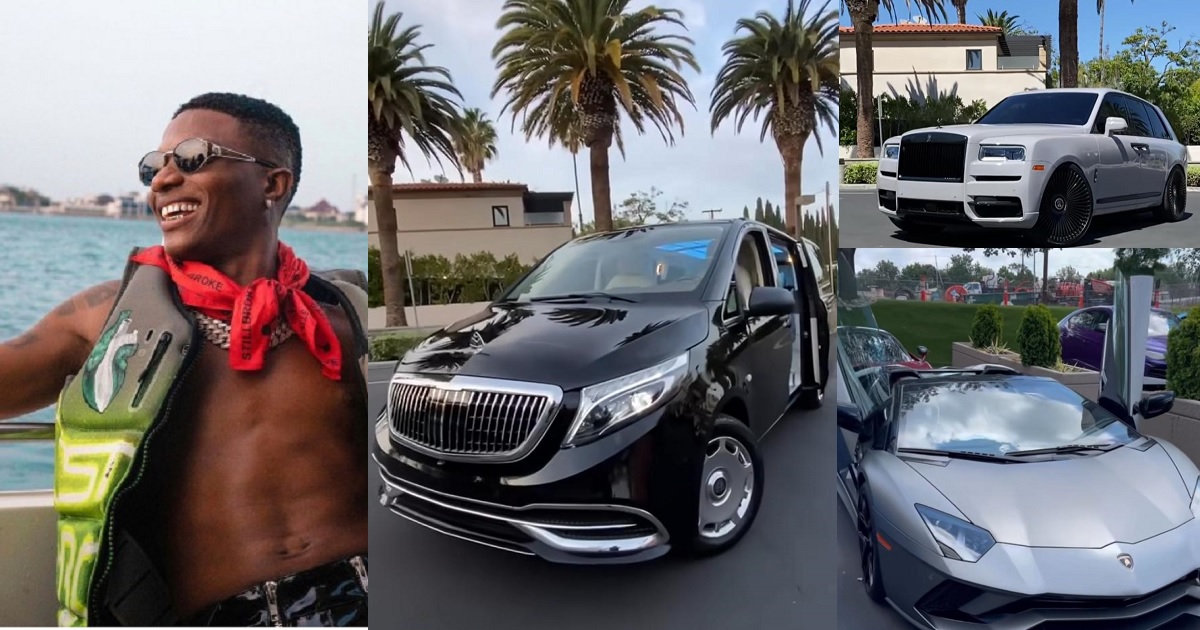 Wizkid splashes millions of naira on seven luxury cars at once (videos)