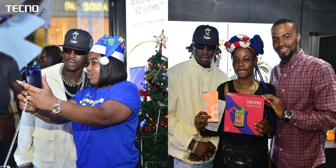 Fireboy DML Surprises Customers With Gifts At The TECNO Flagship Store ...