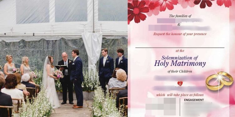 "Solemnization of Holy matrimony is for people who didn't fornicate ...