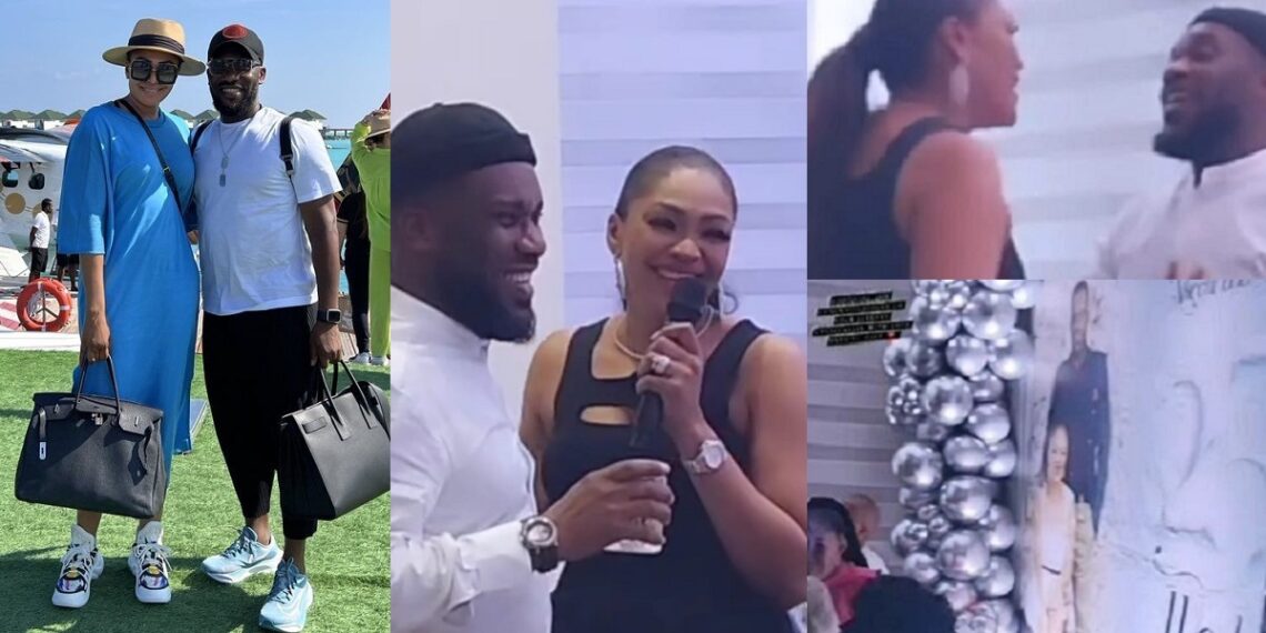 Video from the 25th wedding anniversary celebration of football legend Jay-Jay Okocha and his ...