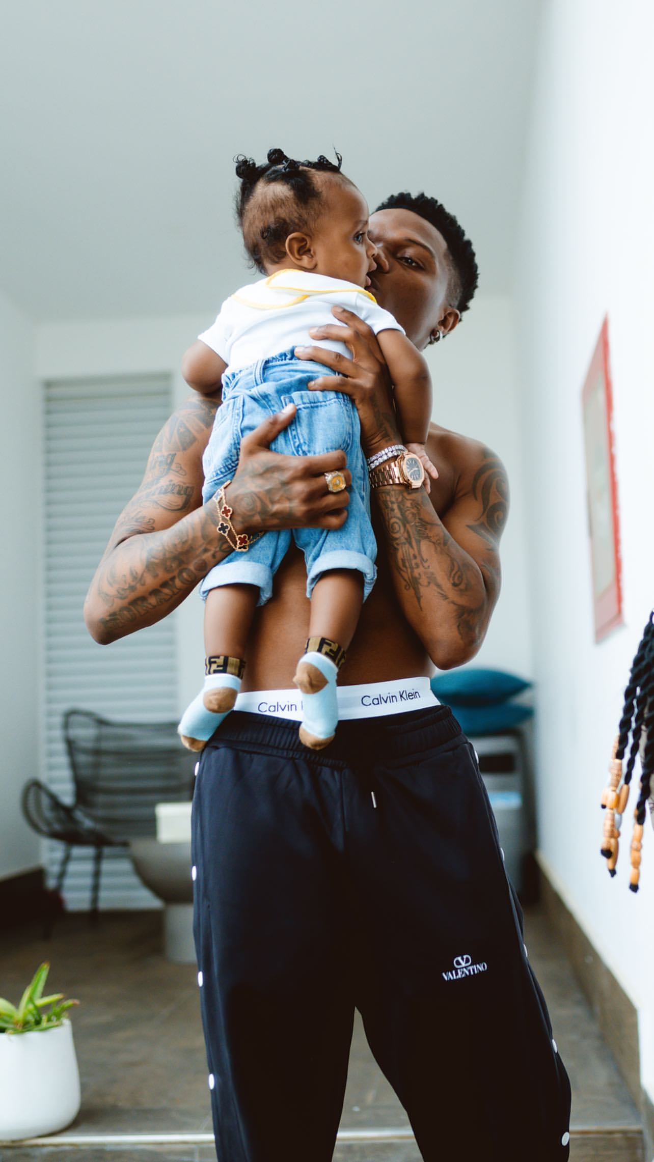 Singer, Wizkid shares adorable photos with his fourth son - YabaLeftOnline