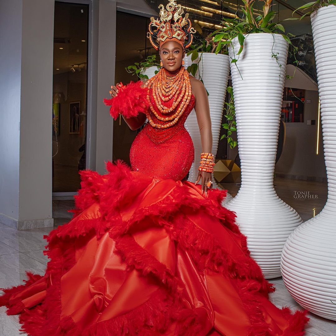 "It still fits" – Mercy Johnson shocked as she tries on her wedding ...