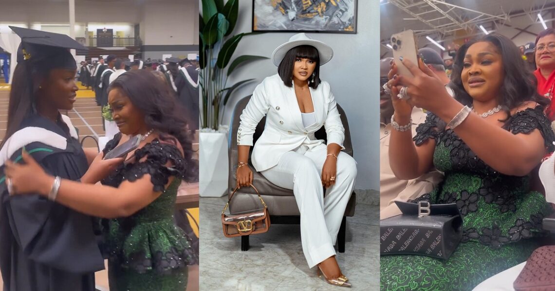 Mercy Aigbe sheds tears of joy as daughter, Michelle, graduates from ...