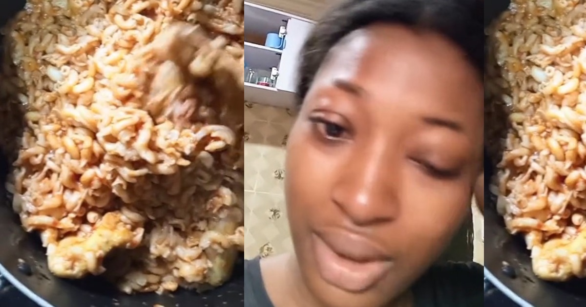 "Mold it and eat it very fast" - Reactions as lady make soggy macaroni ...