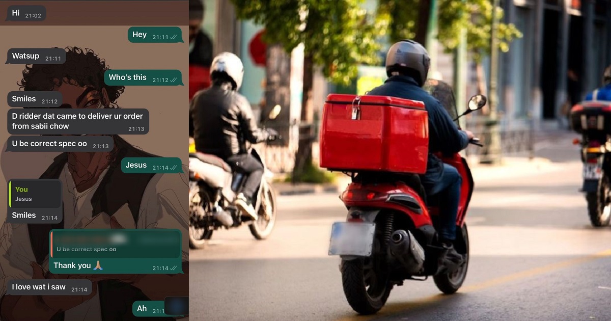 "You be correct spec oo, playful to my taste" – Dispatch rider blows customer mind by professing ...