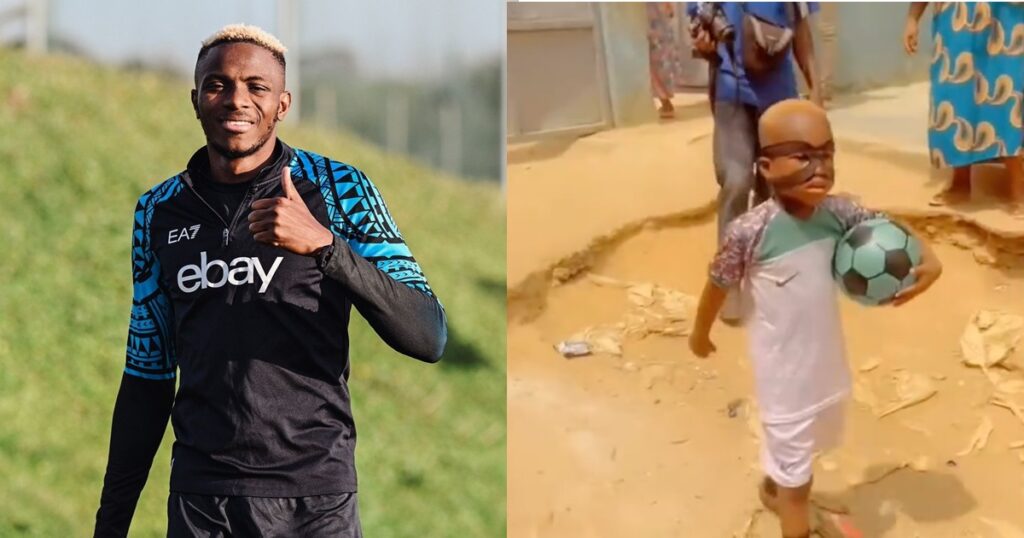 Victor Osimhen gifts little boy who dressed like him N2.5 million ...