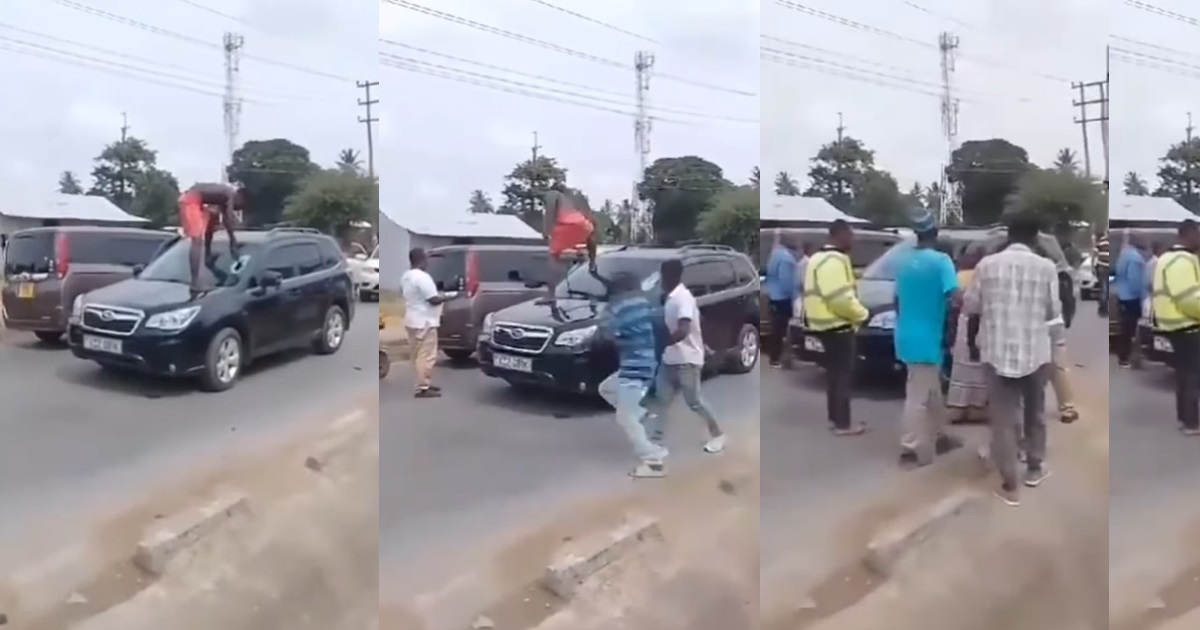 Moment a mentally unstable man climbs car bonnet and d£str0y wind screen, leaving viewers in ...