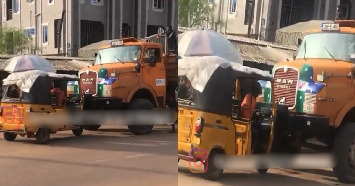 Netizens react as keke napep rider 'changed' it for a trailer in viral ...