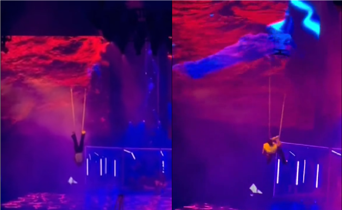 Video Of American singer, Chris Brown Stuck In The Air At His Concert ...