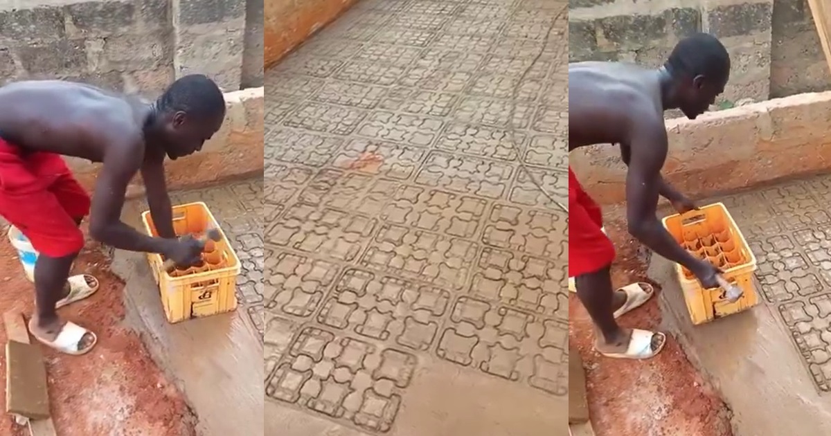 "Omo e con be like Inter lock" – Bricklayer wows many as he creates ...