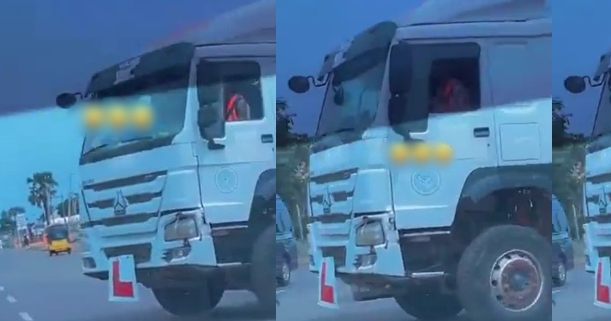 Motorist fǝars as learner drives trailer on a major road (VIDEO ...