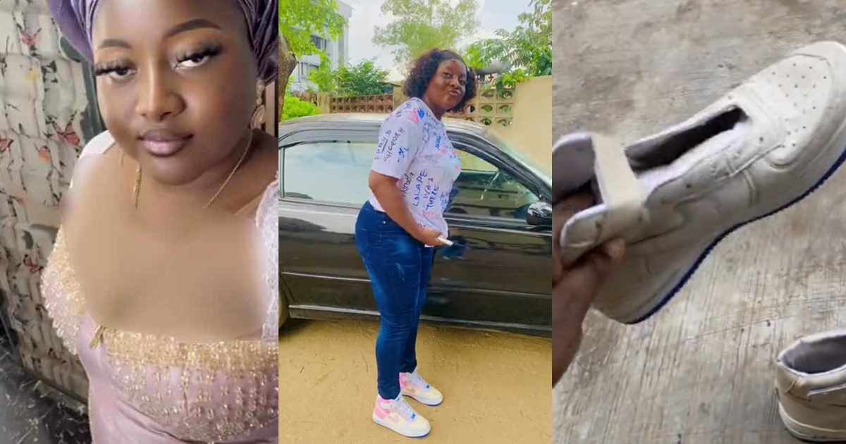 Nigerian lady fumǝs as neighbour returns borrowed sneakers in a pitiful ...