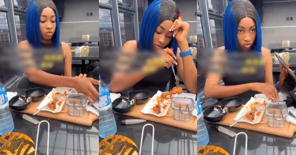 Hilarious moment Nigerian lady stylishly reserves her leftover chicken ...