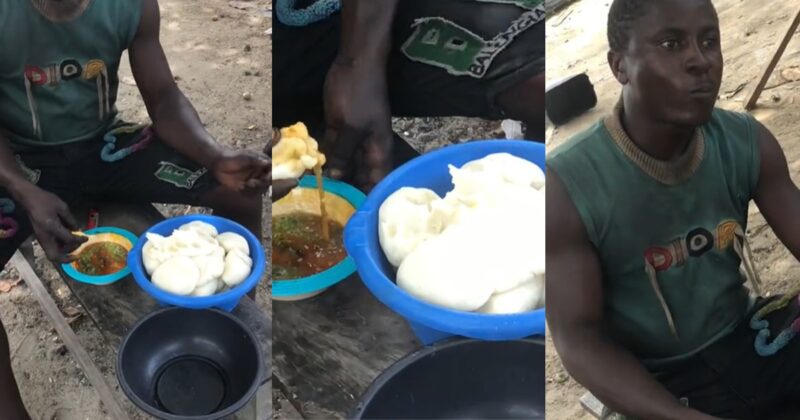 Young Nigerian Man Attempts To Eat 24 Wraps Of Fufu In Viral Challenge ...