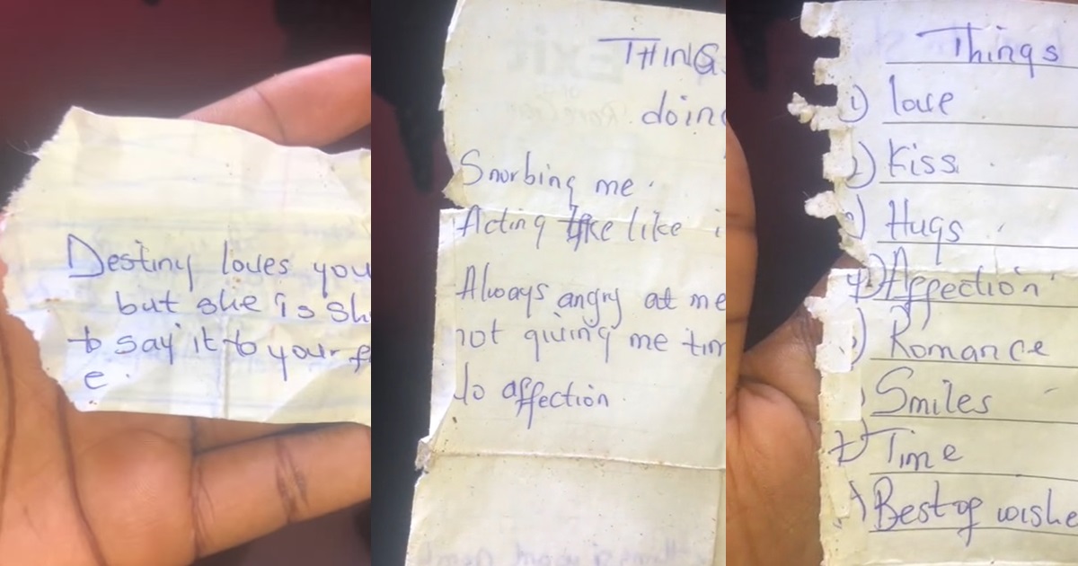Lady reveals love notes found in her younger sister's school bag (WATCH ...