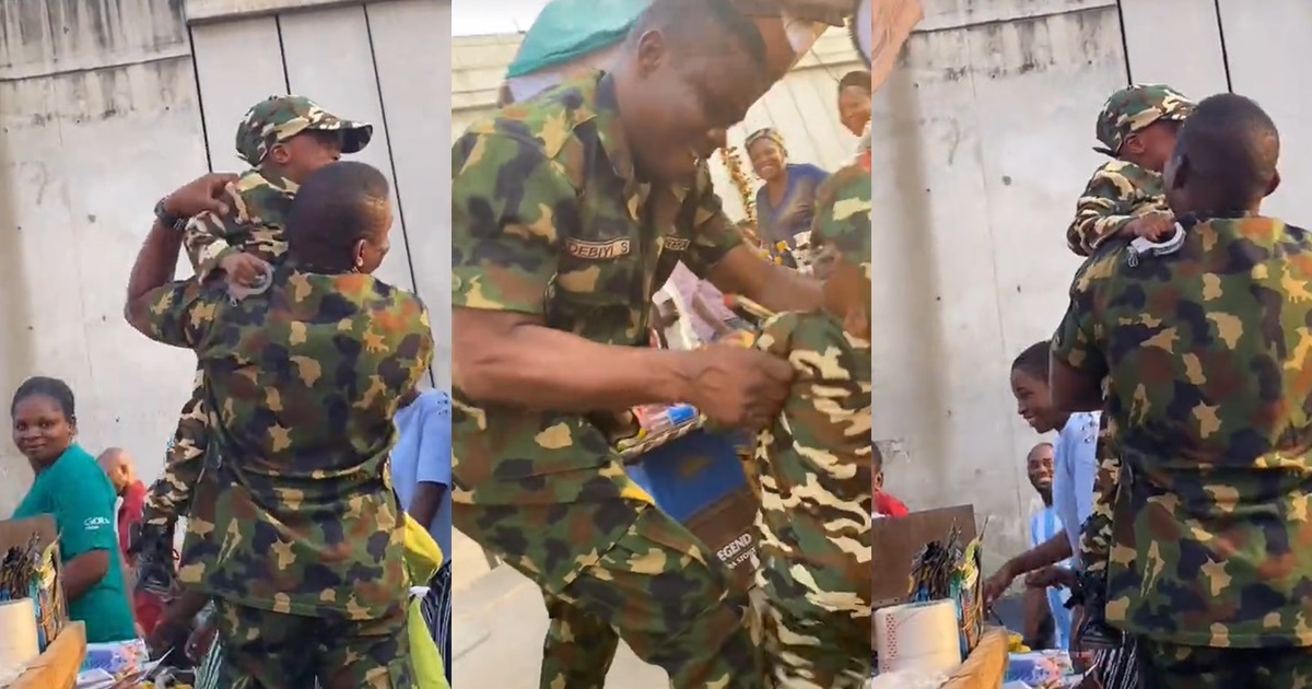 "small soldier don see big soldier dey run" – Little boy dressed as ...