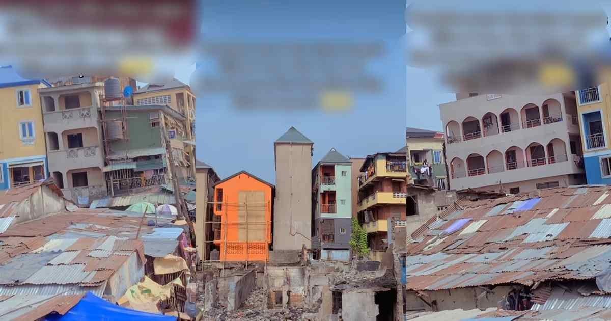 Online users react to video of clustered residential buildings in Lagos ...