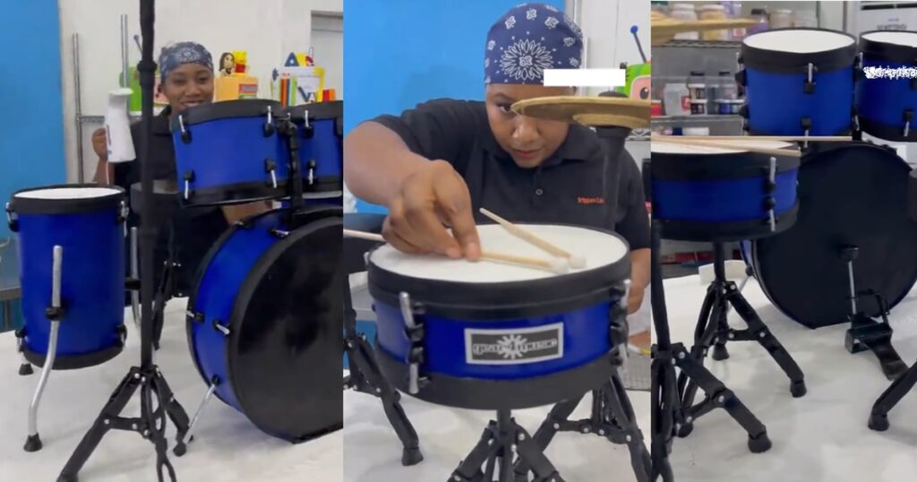 Netizens Stúnned As Baker Creates Stúnning Lifelike Drum Set Cake ...